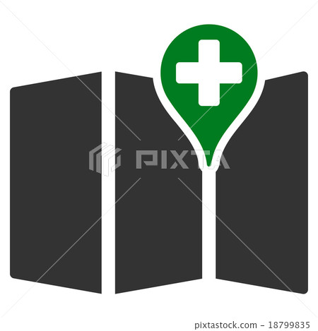 Medical Map Icon - Stock Illustration [18799835] - PIXTA