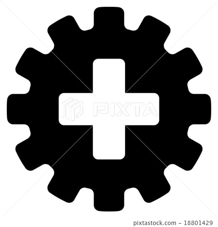 Plus Gear Icon - Stock Illustration [18801429] - PIXTA