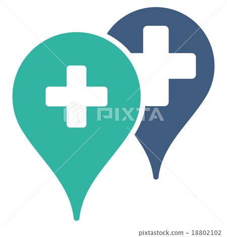 Medical Map Markers Icon - Stock Illustration [18802102] - PIXTA