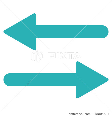 Arrows Exchange Horizontal flat cyan color icon - Stock Illustration ...