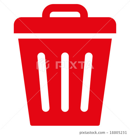 Trash Can flat red color icon - Stock Illustration [18805231] - PIXTA