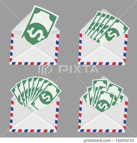 Set of white Envelope with money inside - Stock Illustration [18809210 ...
