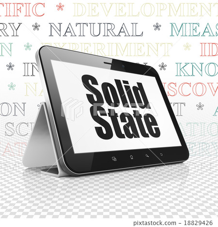 Science concept: Tablet Computer with Solid State - Stock Illustration ...