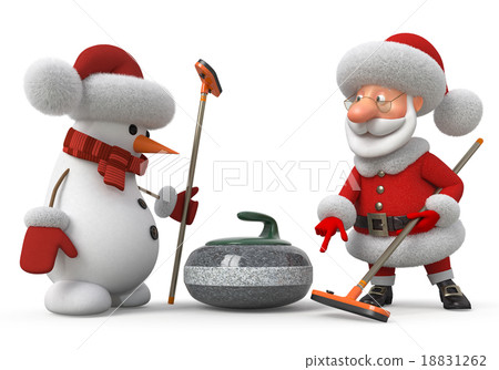 Santa Curling Clipart