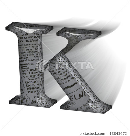 Dynamic glass-like alphabet capital letter (K)... - Stock Illustration ...