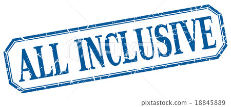 all inclusive square blue grunge isolated label - Stock Illustration ...