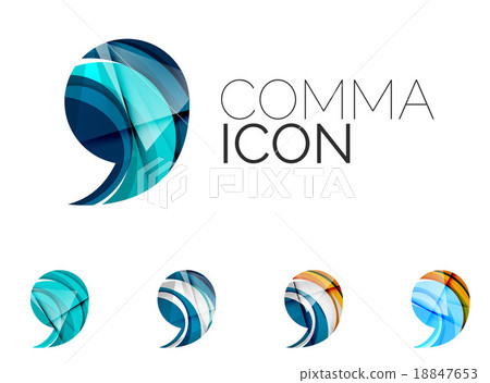 Set of abstract comma icon, business logotype - Stock Illustration ...