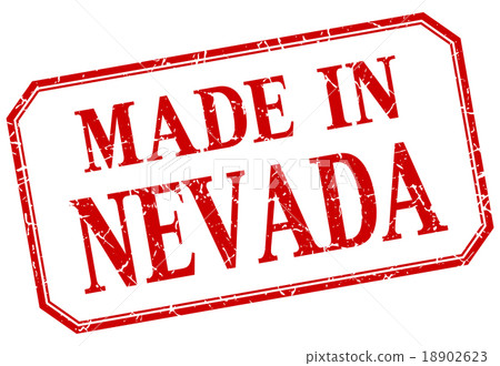 Nevada - made in red vintage isolated label - Stock Illustration ...