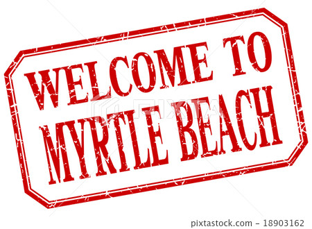 Myrtle Beach - welcome red vintage isolated label - Stock Illustration ...