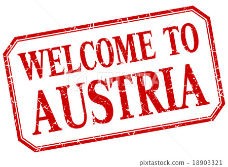 Austria - welcome red vintage isolated label - Stock Illustration ...