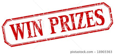win prizes square red grunge vintage label - Stock Illustration ...