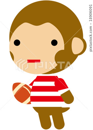 Monkeys playing rugby - Stock Illustration [18906091] - PIXTA