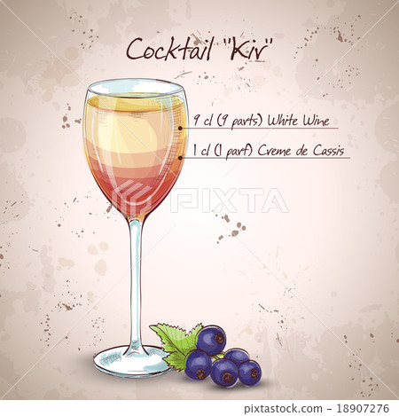 Kir alcohol cocktail - Stock Illustration [18907276] - PIXTA