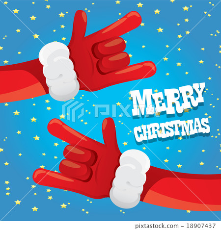 Santa Claus hand rock n roll vector illustration. - Stock Illustration ...