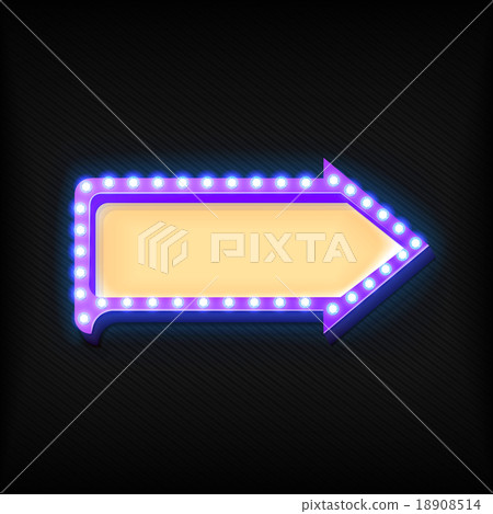 Volume retro arrow with lights - Stock Illustration [18908514] - PIXTA