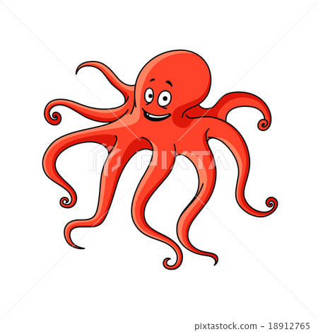 Cartoon red ocean octopus character - Stock Illustration [18912765] - PIXTA