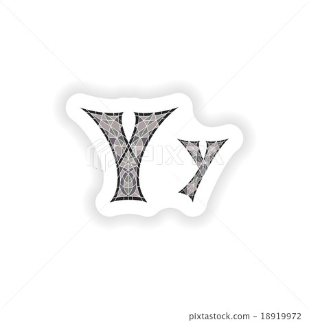 sticker Low poly letter Y in gray mosaic polygon - Stock Illustration ...