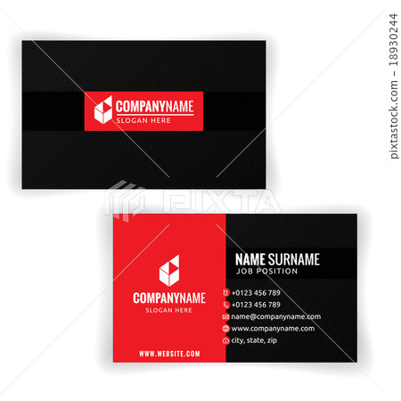 Business card template. Red and Black background - Stock Illustration ...