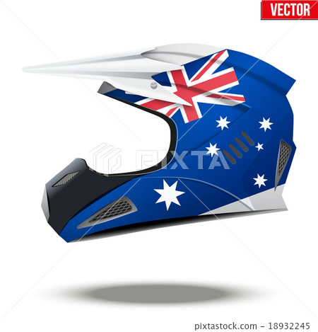 Australia Flag on Motorcycle Helmets - Stock Illustration [18932245 ...