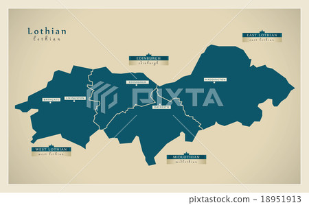 Modern Map - Lothian UK-插圖素材 [18951913] - PIXTA圖庫