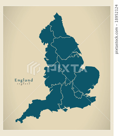 Modern Map - England UK - Stock Illustration [18952124] - PIXTA