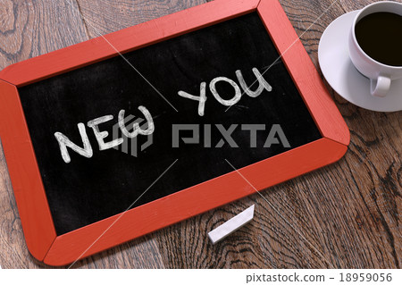 New You - Chalkboard with Hand Drawn Text. - Stock Illustration ...