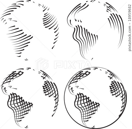 Simple World Engraving - Stock Illustration [18959682] - PIXTA
