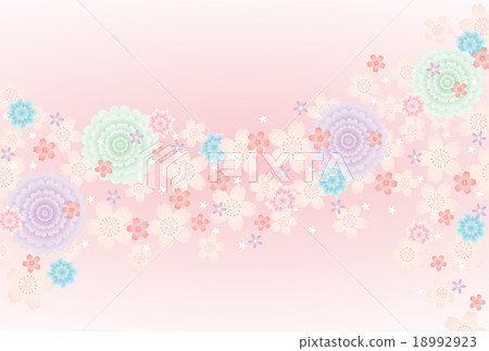 Background material - Sakura & Flower 4 - Stock Illustration [18992923 ...