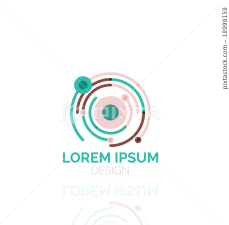 Vector swirl and circles outline minimal abstract - Stock Illustration ...