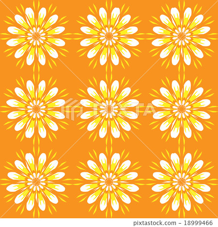 Seamless pattern with flowers. Orange texture. - Stock Illustration ...