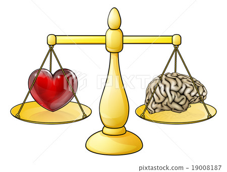 Brain Heart Scales Concept - Stock Illustration [19008187] - PIXTA