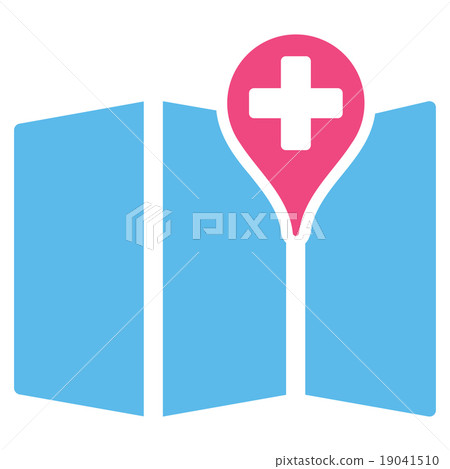 Medical Map Icon - Stock Illustration [19041510] - PIXTA