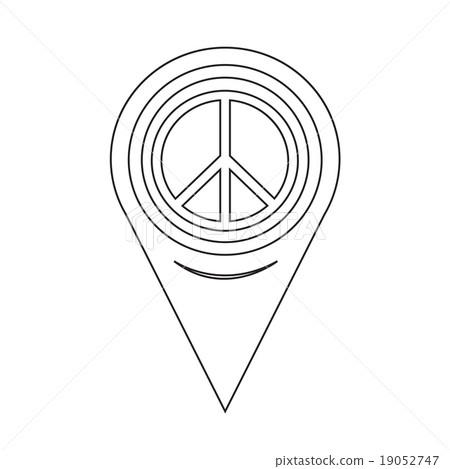 Map Pointer Peace Sign Icon - Stock Illustration [19052747] - PIXTA
