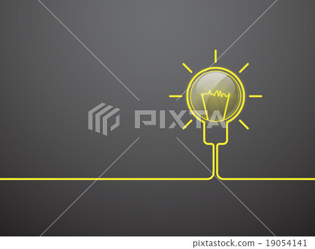 Yellow light bulb on black background - Stock Illustration [19054141 ...