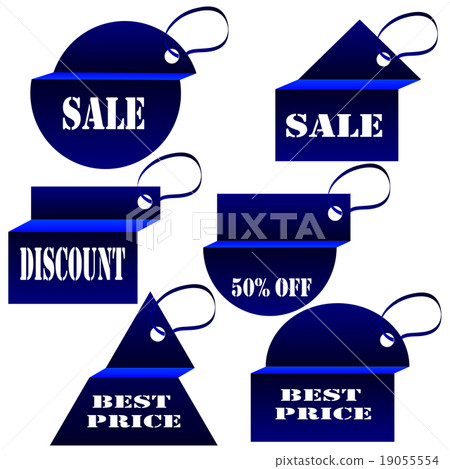 Set Of Blue Label. Vector - Stock Illustration [19055554] - PIXTA