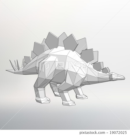 Dinosaur model Vector illustration. Polygon - Stock Illustration ...