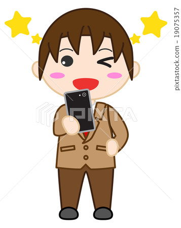 People smartphone wink - Stock Illustration [19075357] - PIXTA
