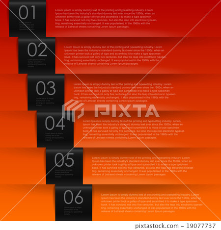 Red colors vector numbered banners template - Stock Illustration ...