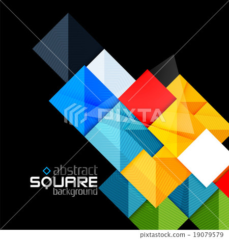 Glossy color squares on black. Geometric abstract - Stock Illustration ...