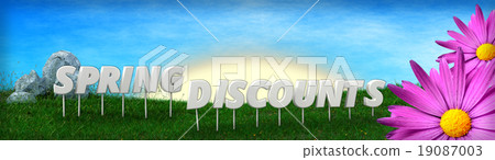 Spring Discounts background template - Stock Illustration [19087003 ...