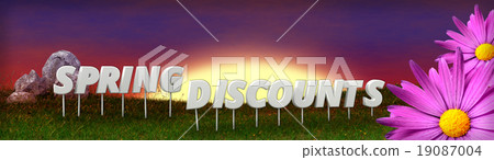 Spring Discounts background template-插圖素材 [19087004] - PIXTA圖庫