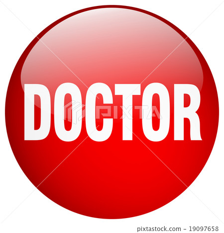 doctor red round gel isolated push button - Stock Illustration ...