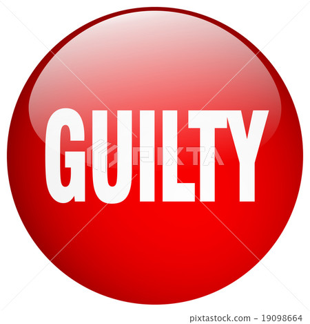 guilty red round gel isolated push button - Stock Illustration ...