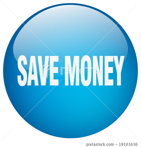 save money blue round gel isolated push button - Stock Illustration ...
