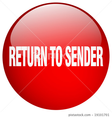 return to sender red round gel isolated button - Stock Illustration ...