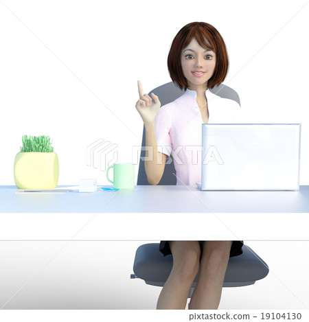 A woman using a personal computer perming3DCG... - Stock Illustration ...