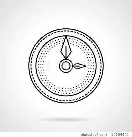 Wall clock flat line vector icon - Stock Illustration [19104401] - PIXTA