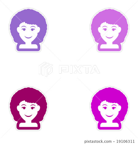 Set of paper stickers on white background women's - Stock Illustration ...