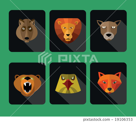 Predator animals icons. - Stock Illustration [19106353] - PIXTA