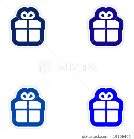 Set of paper stickers on white background gift box - Stock Illustration ...